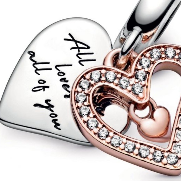 Pandora | Jewelry | Pandora Sparkling Freehand Heart Dangle Charm Rose ...
